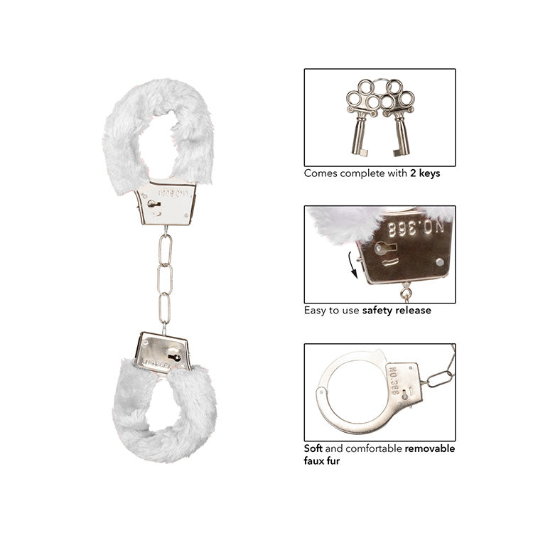 Playful White Furry Cuffs – loversstores.com